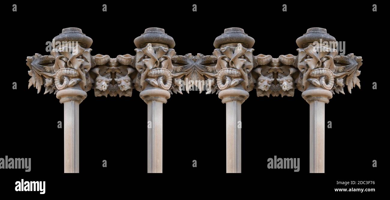 On the streets in Catalonia, public places. Elements of architectural ...
