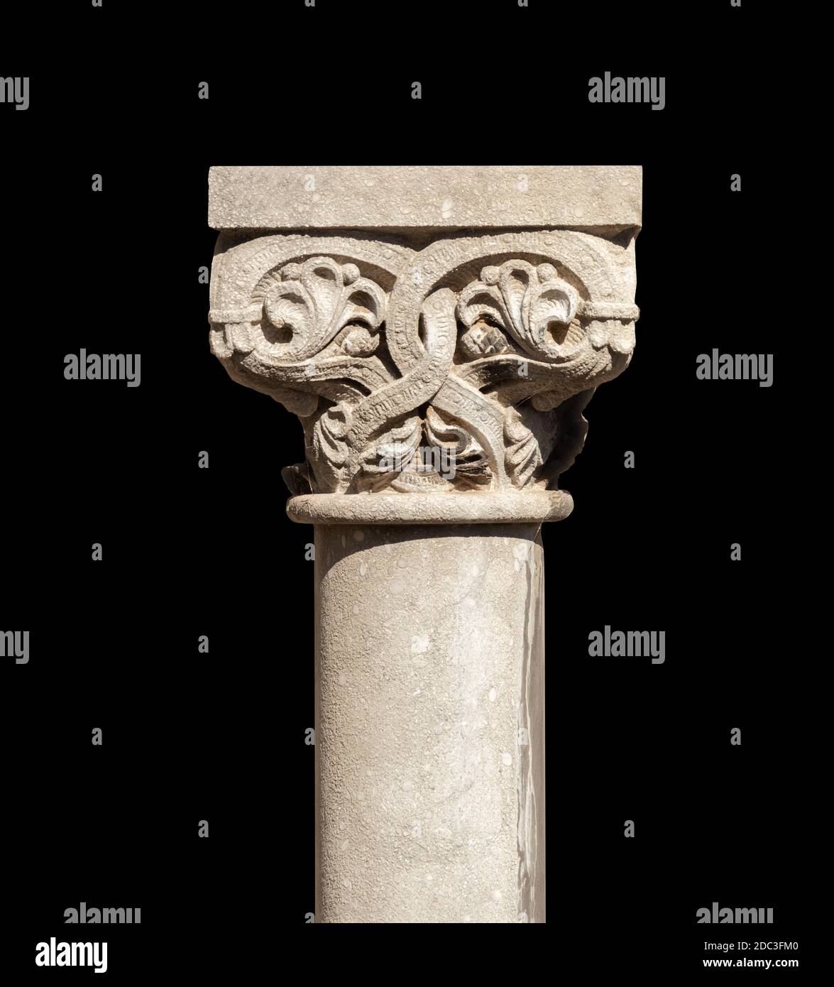 Elements of architectural decorations of buildings, columns and tops ...