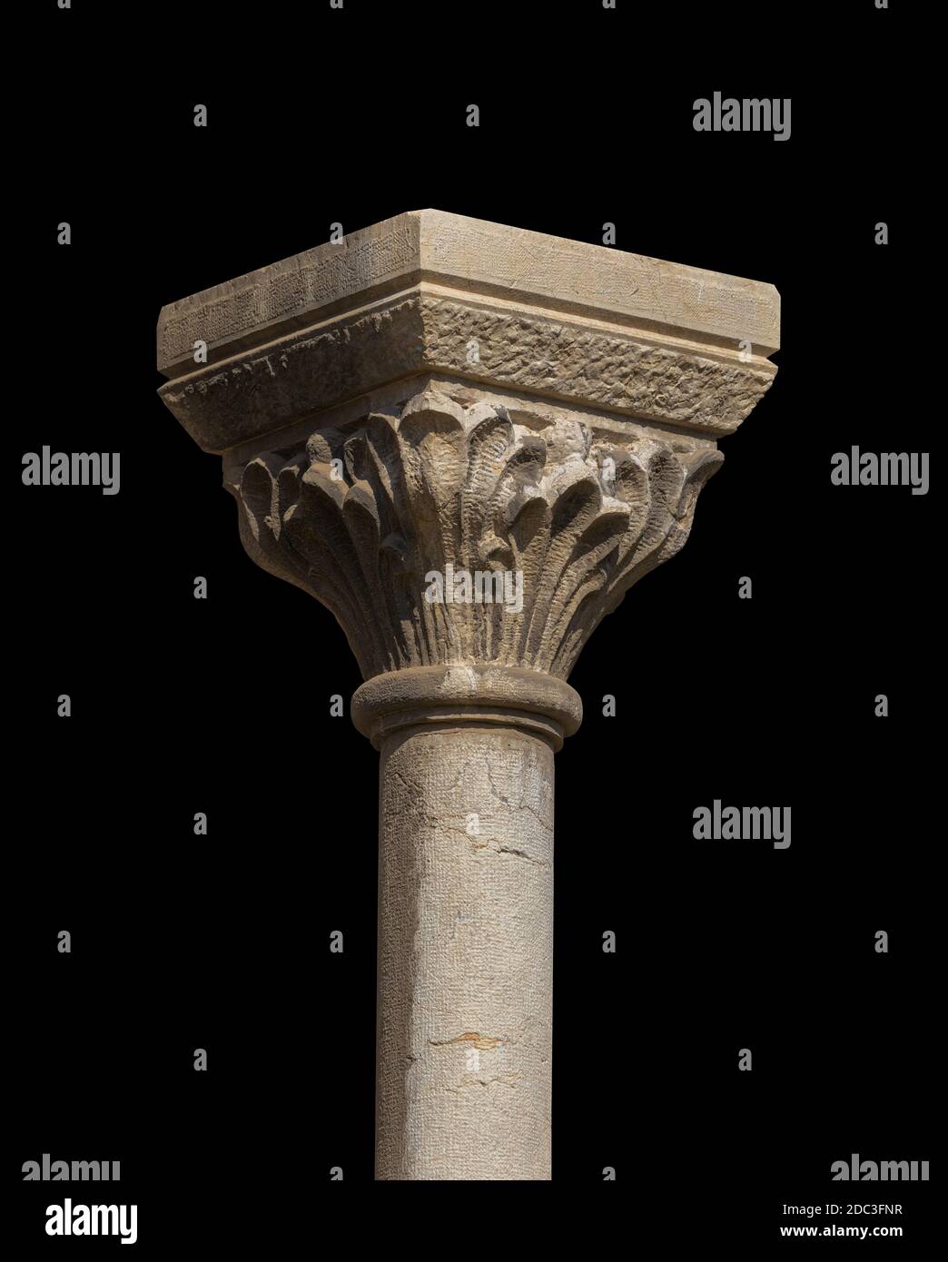 Elements of architectural decorations of buildings, columns and tops ...