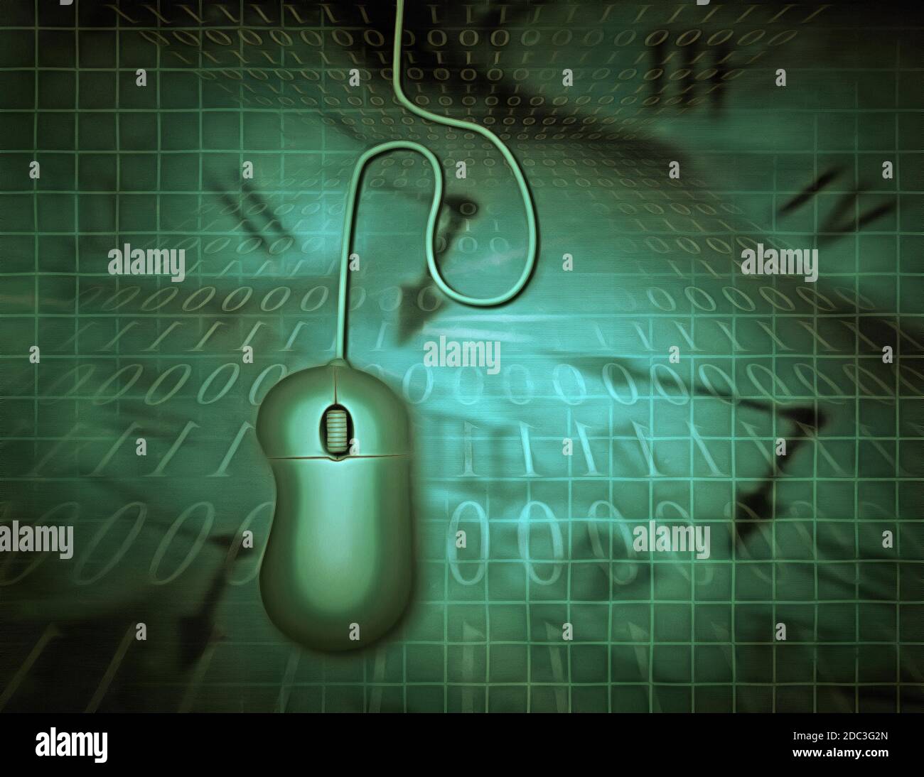 PC mouse and binary code. 3D rendering Stock Photo - Alamy