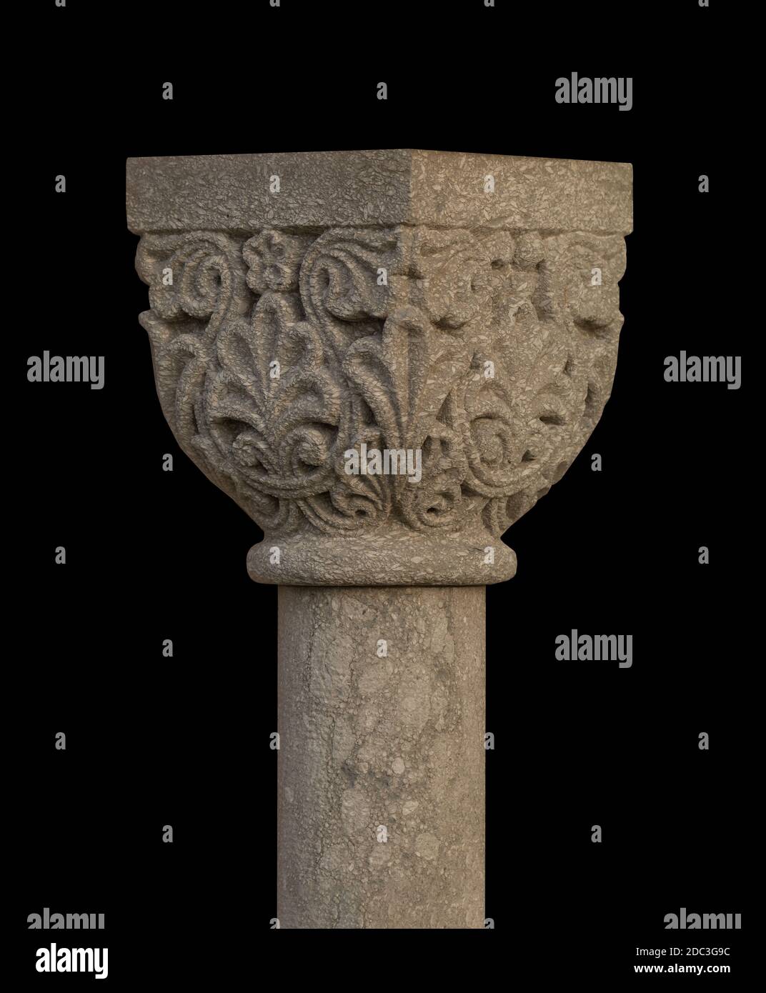 Elements of architectural decorations of buildings, columns and tops ...