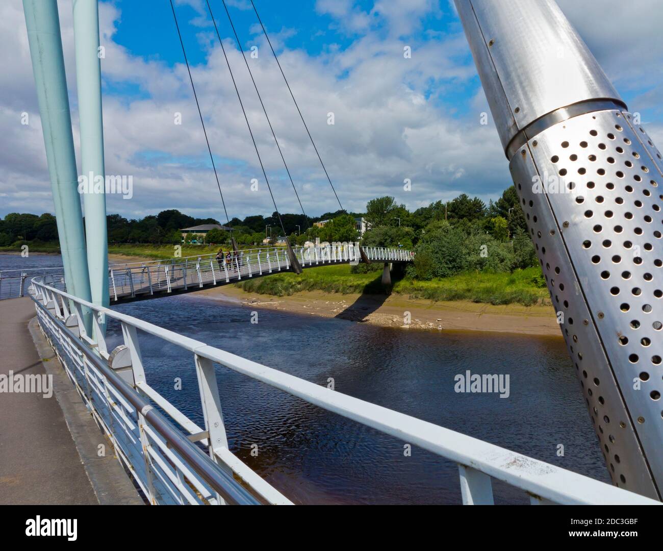 The Lune Millennium Bridge a cable-stayed footbridge which spans the ...