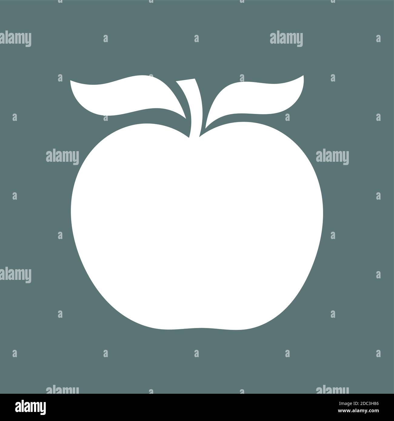 White apple shape on blue background. Vector illustration Stock Vector ...