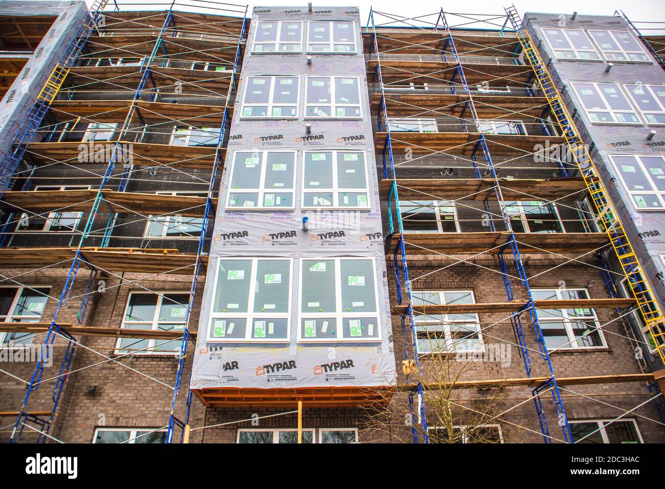 Gwinnett County, Ga / USA - 02 19 20: A building under construction ...