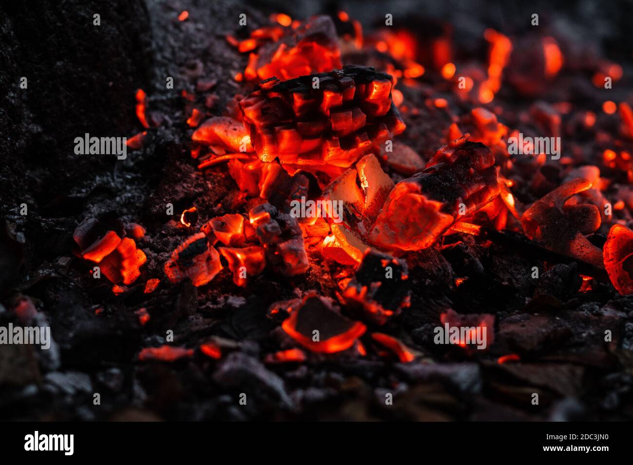 Fire burning tree branches, ember glowing Stock Photo - Alamy