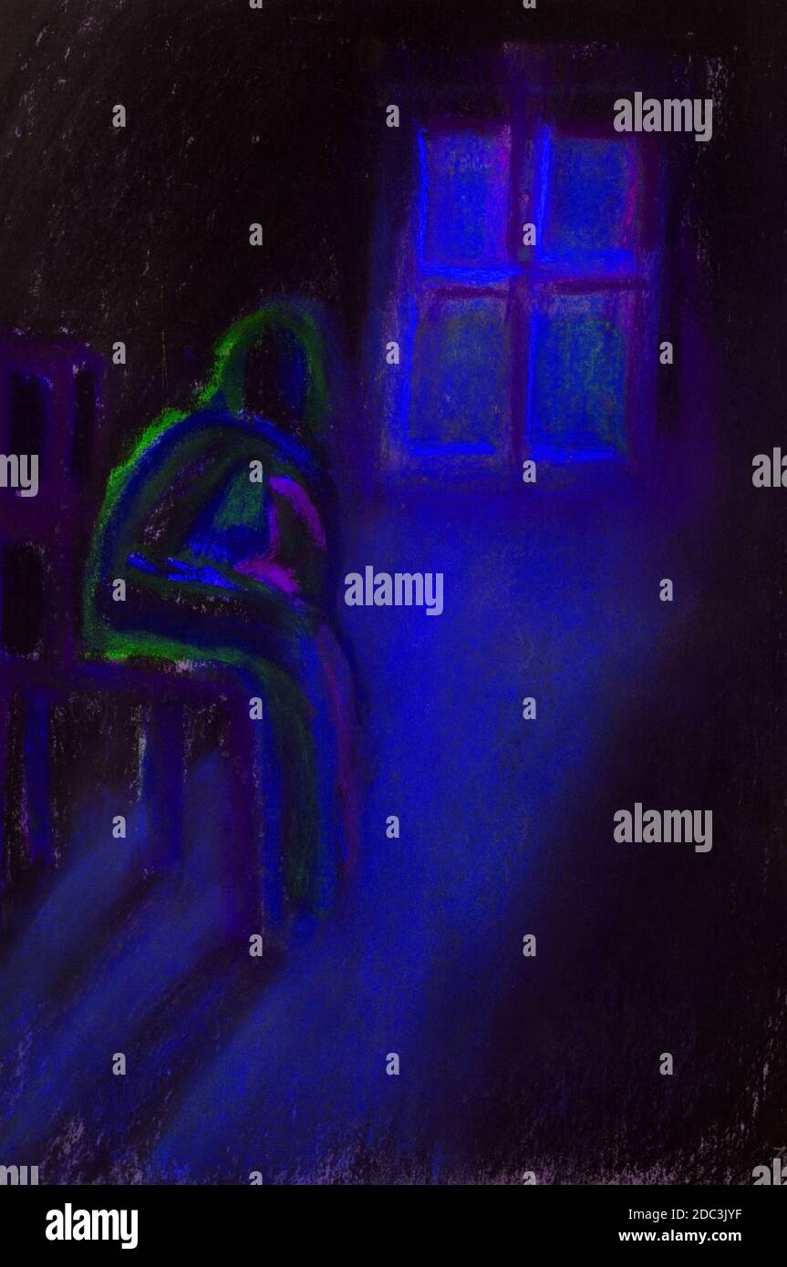 Abstract sad man painting hi-res stock photography and images - Alamy
