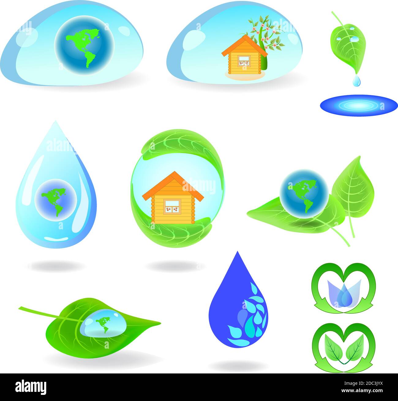 a set of simple icons on ecology and environmental theme Stock Vector ...