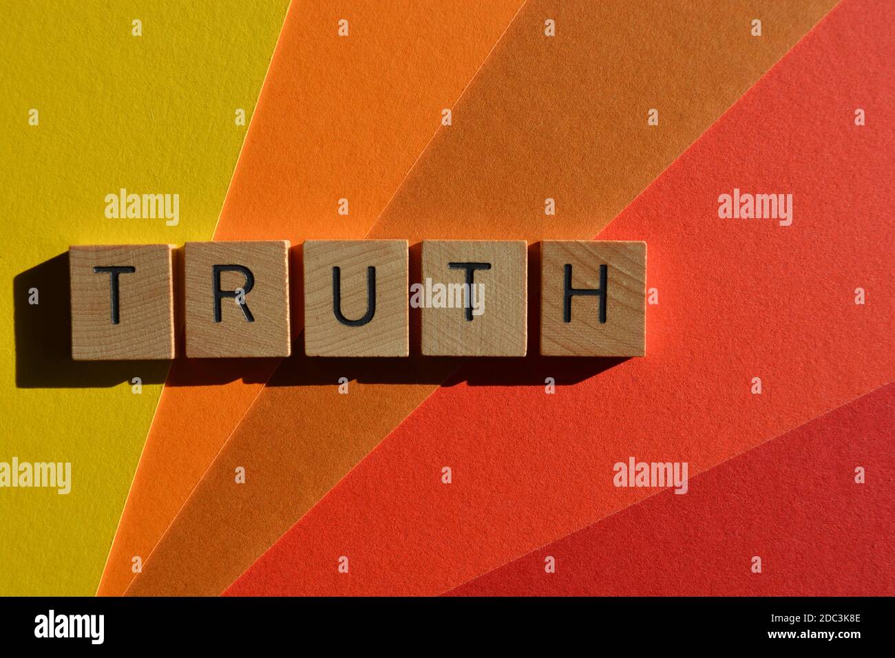 Truth, word in wooden alphabet letters isolated on colourful background ...