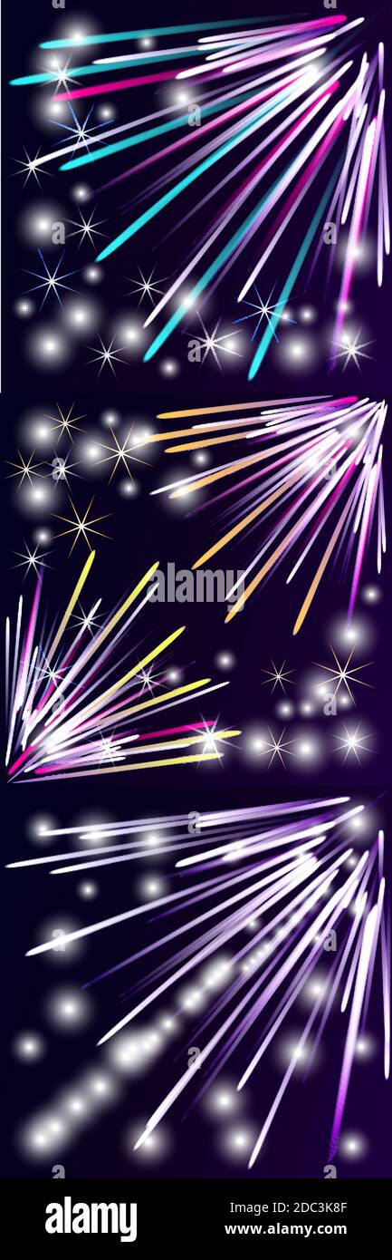 Vector glowing neon stars set hi-res stock photography and images - Alamy