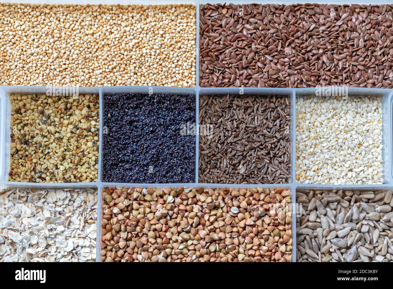 Seeds and Grains Healthy Food Selection Variety Stock Photo - Alamy