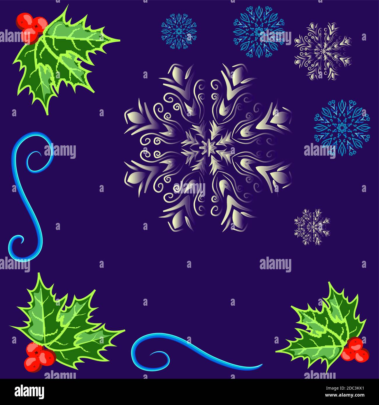 Frost crystal holly Stock Vector Images - Alamy