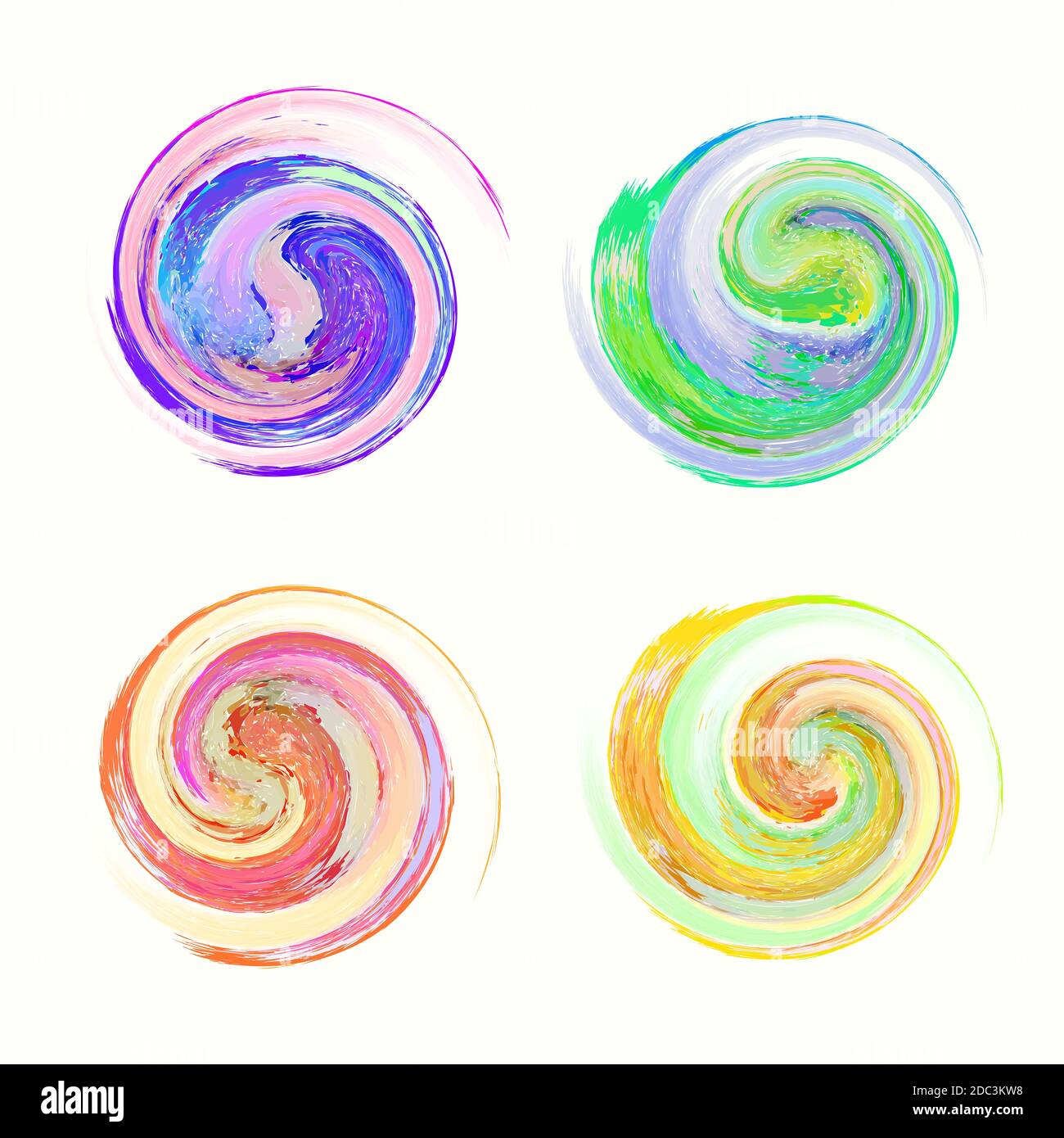 set of beautiful multicolored spiral patterns Stock Vector Image & Art ...