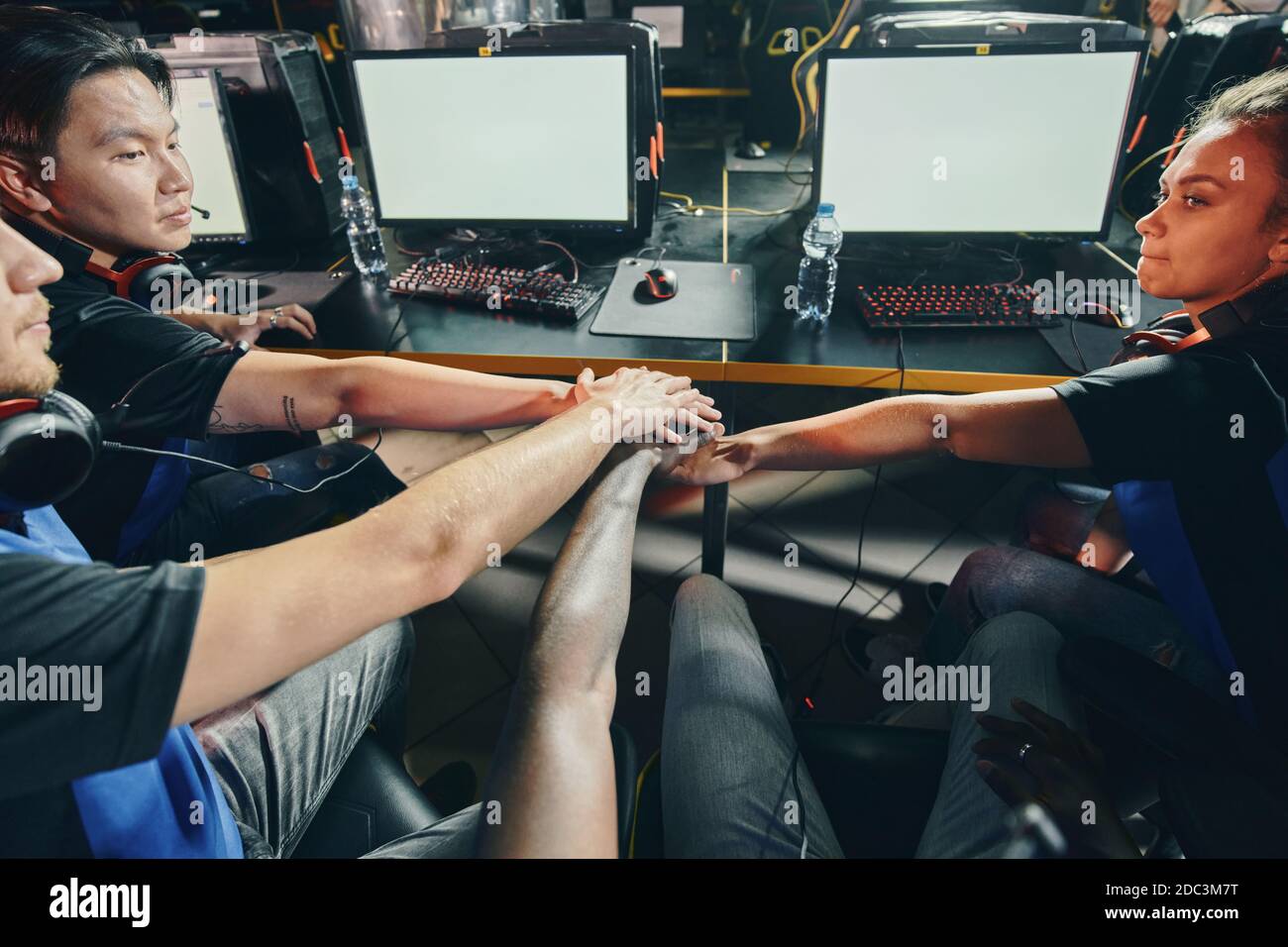 Online video games competition. Professional multiracial cyber sport ...