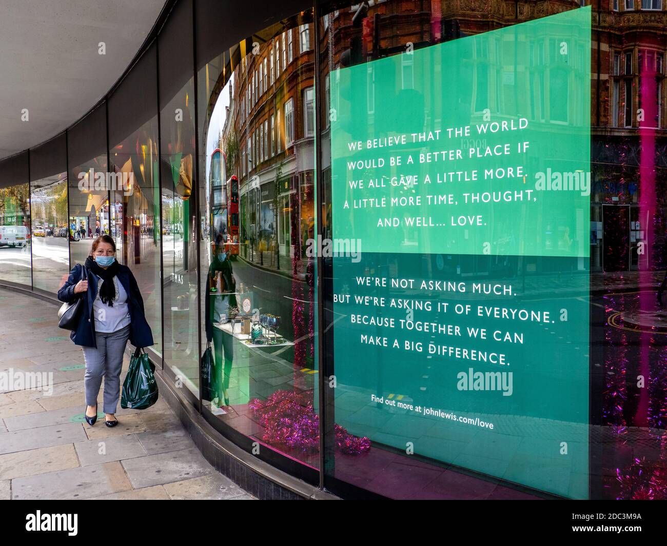 A shop window message of love to customers from John Lewis at their ...