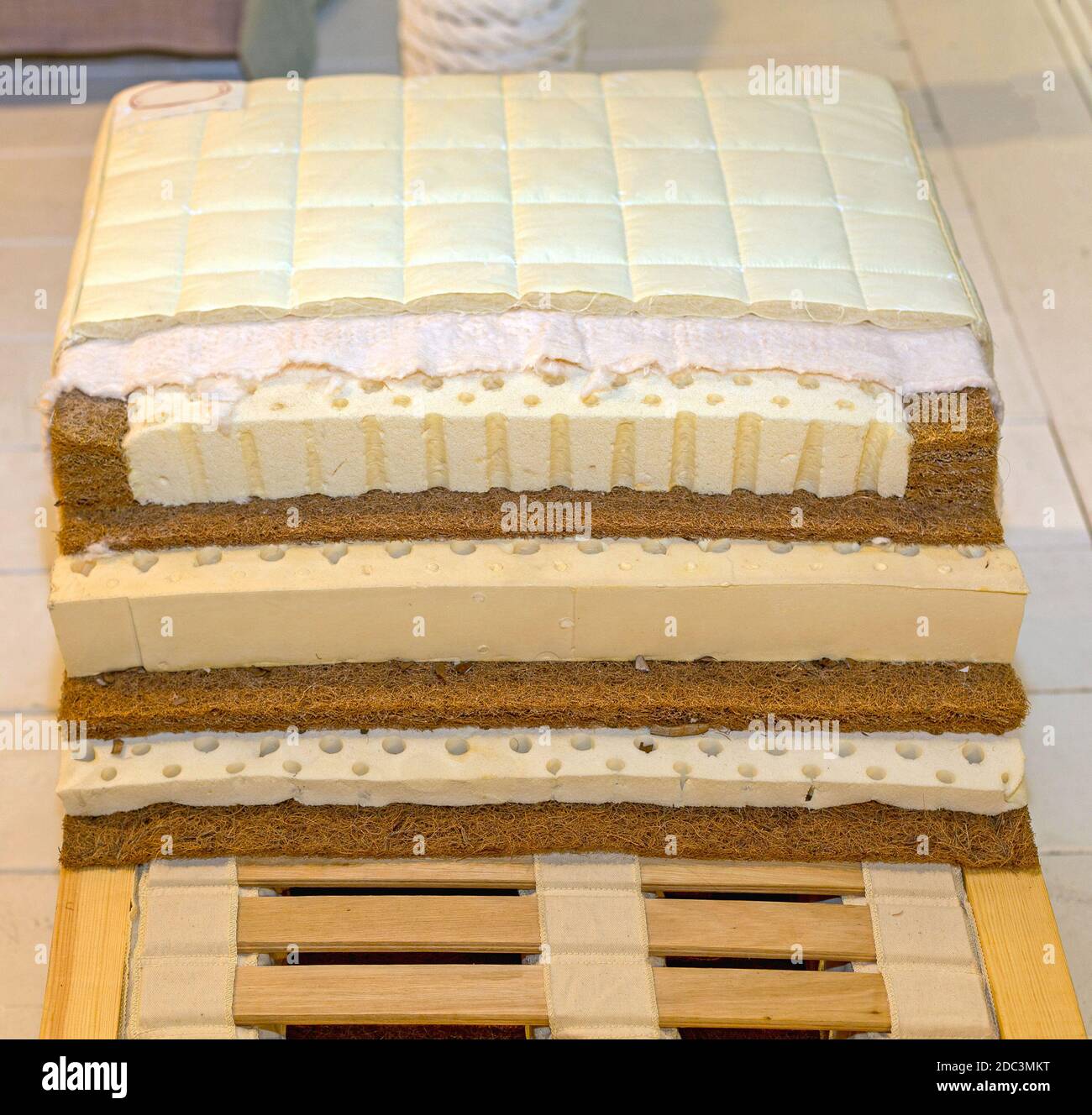 Cross Section of Natural Material Bed Mattress Stock Photo - Alamy