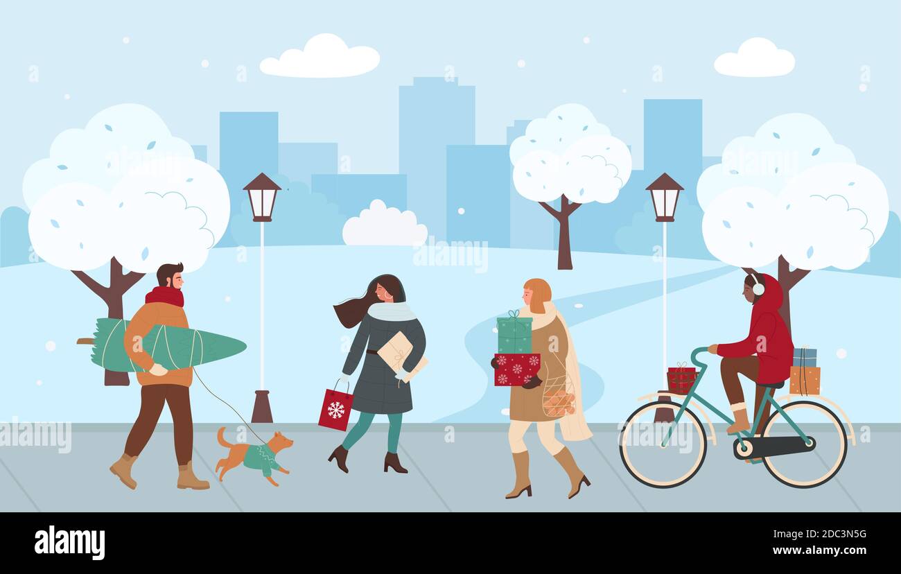 Christmas market city shopping Stock Vector Images - Alamy