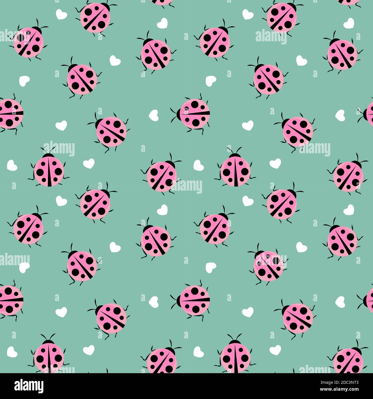 Cute Ladybug Seamless Pattern Background Illustration Stock Photo - Alamy