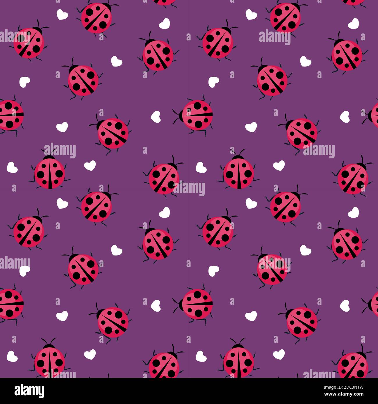 Cute Ladybug Seamless Pattern Background Illustration Stock Photo - Alamy