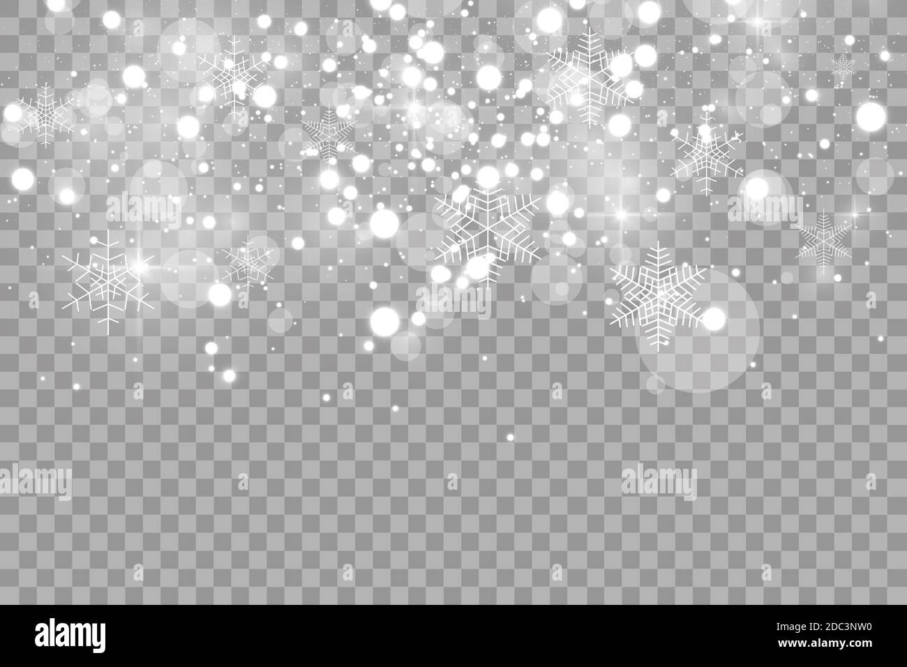 Stock vector illustration falling snow. Snowflakes, snowfall ...