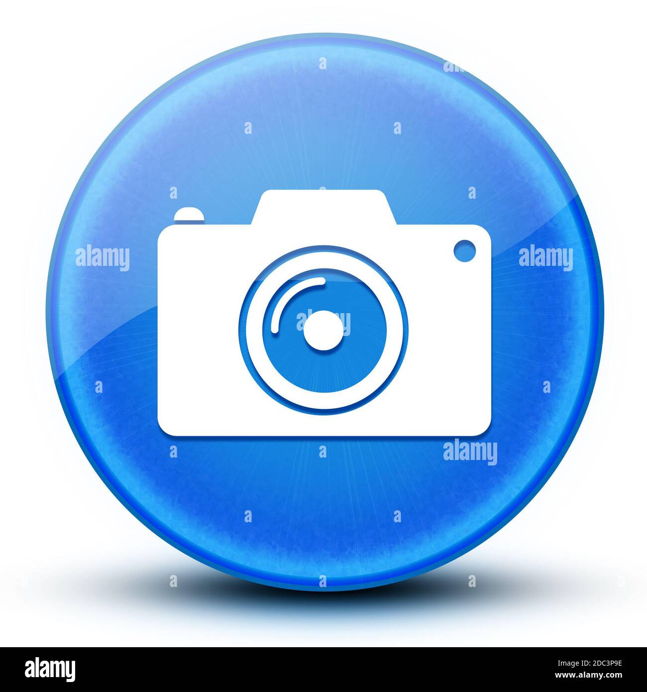 Camera eyeball glossy blue round button abstract illustration Stock ...