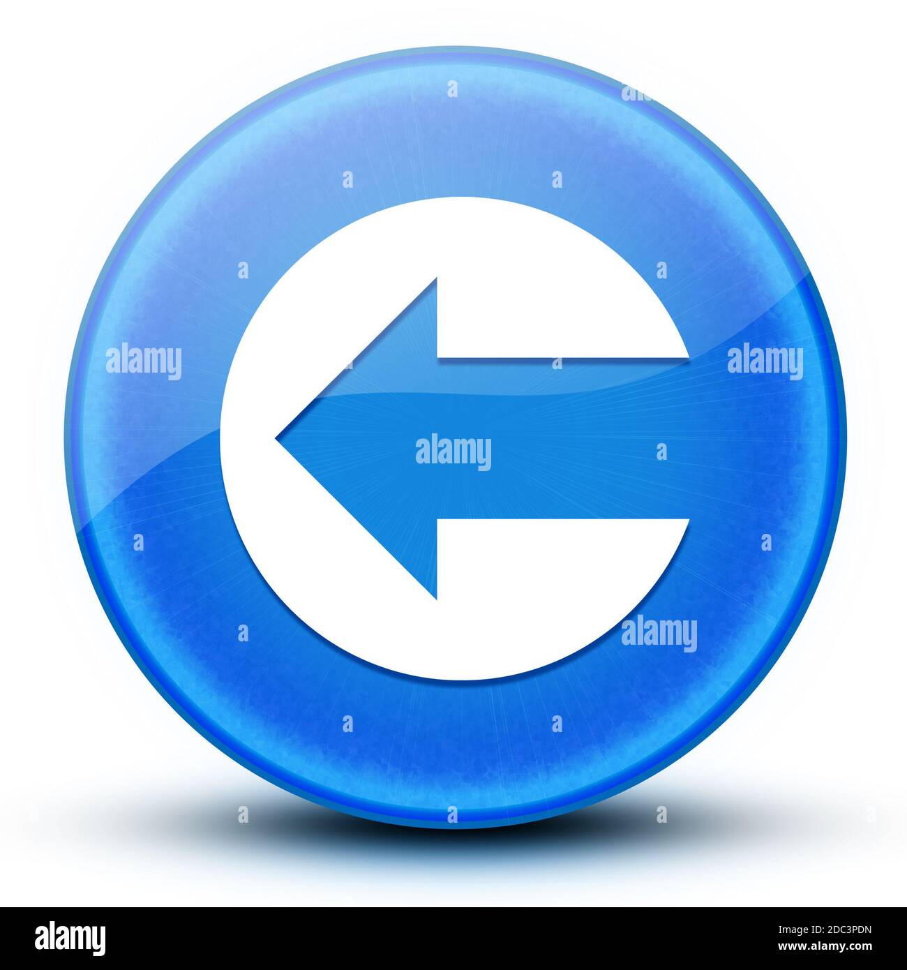 Back arrow eyeball glossy blue round button abstract illustration Stock ...