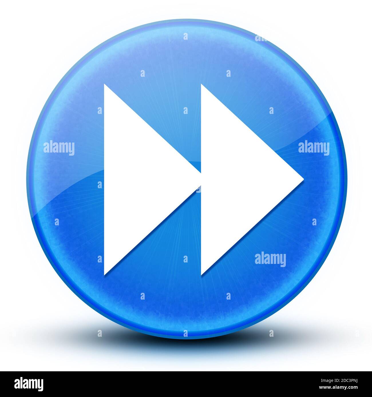 Jump forward eyeball glossy blue round button abstract illustration ...