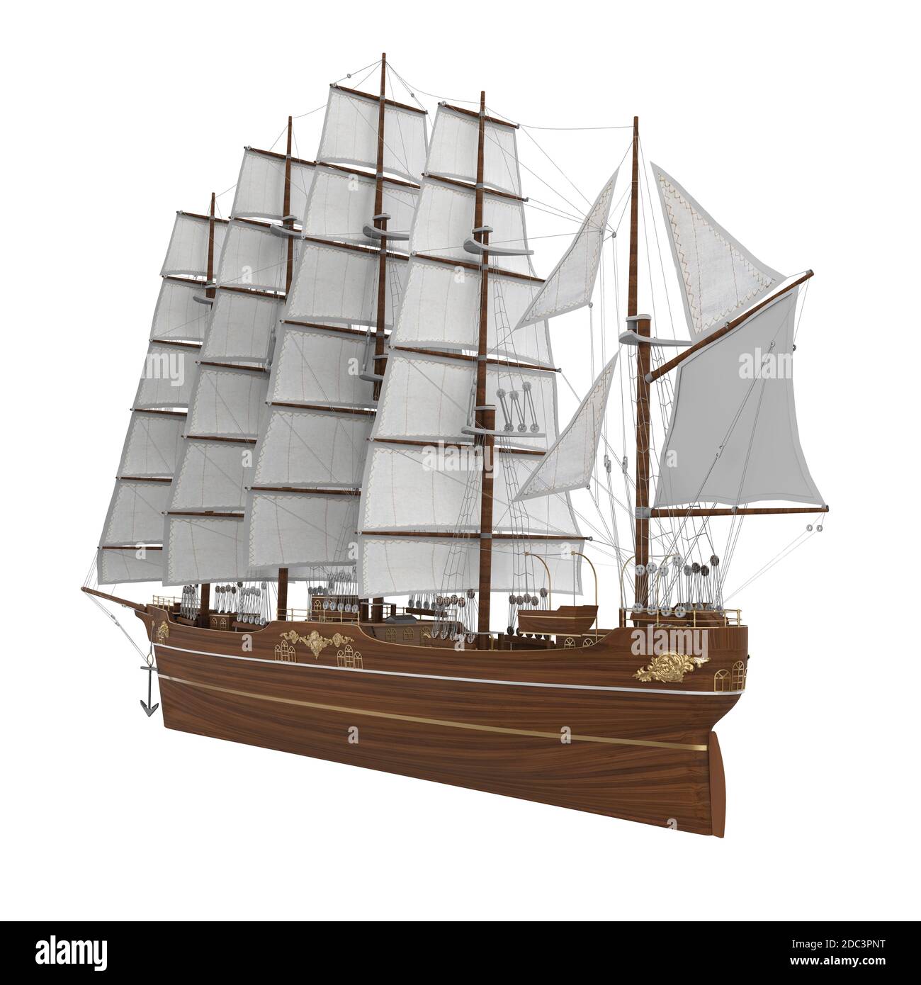 Sail Ship Isolated Stock Photo - Alamy
