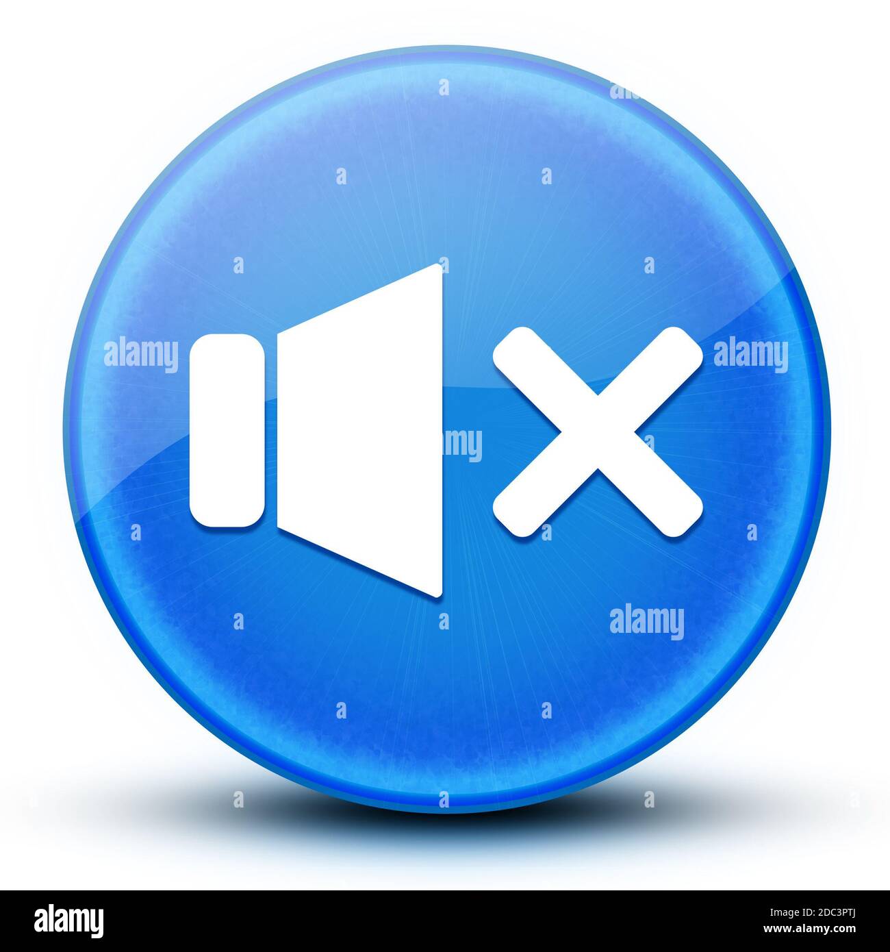 Mute sound eyeball glossy blue round button abstract illustration Stock ...