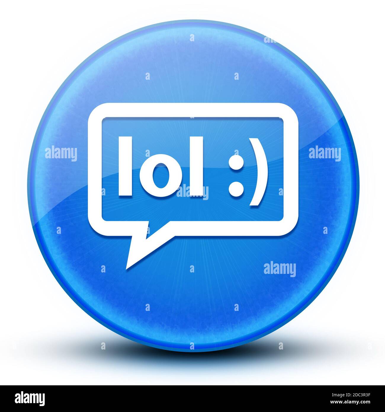 LOL bubble eyeball glossy blue round button abstract illustration Stock ...