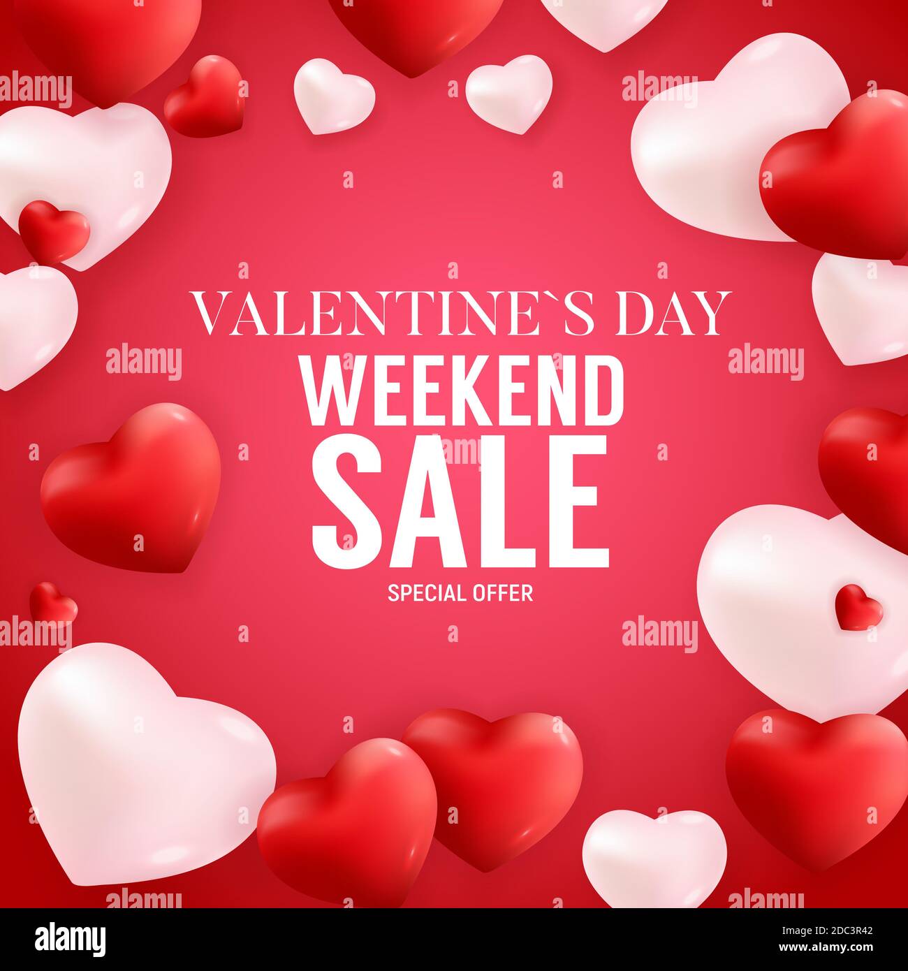 Valentine's Day Love and Feelings Weekend Sale Background Design ...