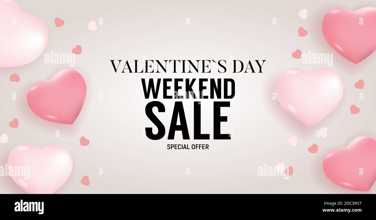 Valentine's Day Love and Feelings Weekend Sale Background Design ...