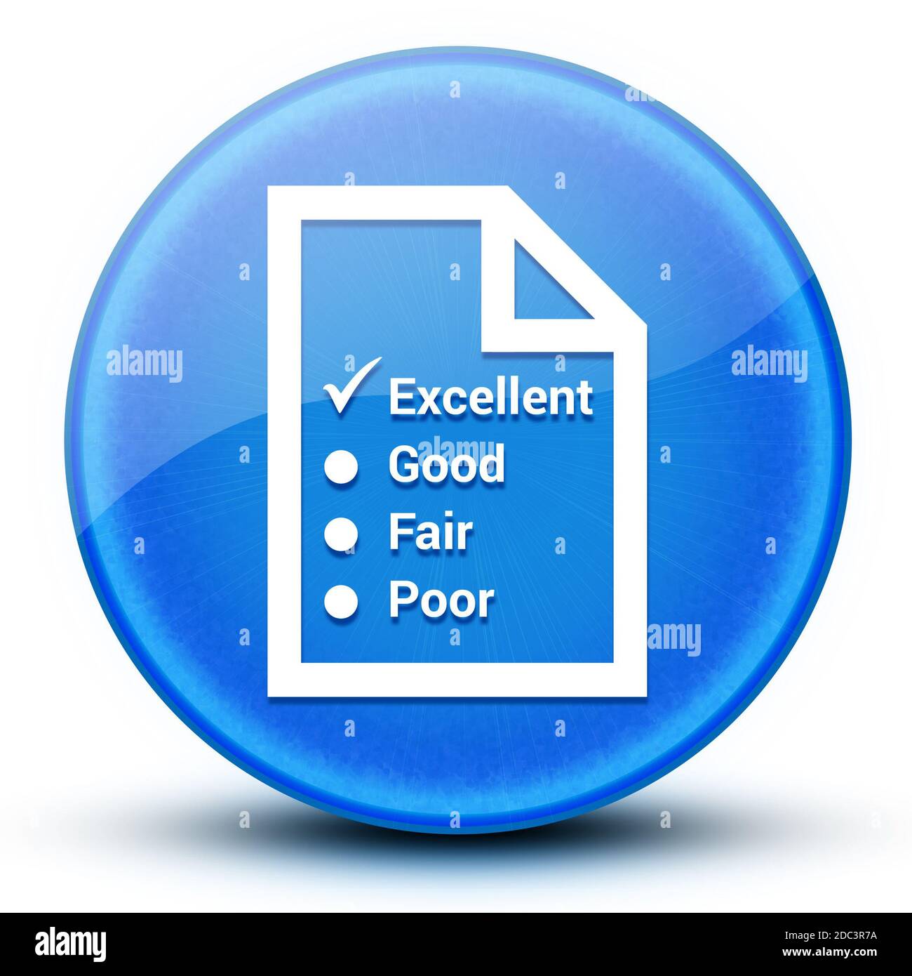 Survey (questionnaire icon) eyeball glossy blue round button abstract ...
