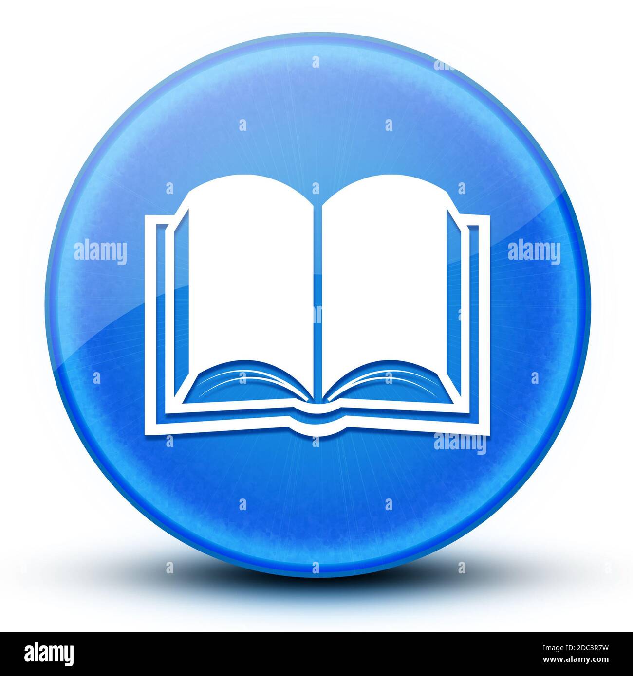Book eyeball glossy blue round button abstract illustration Stock Photo ...