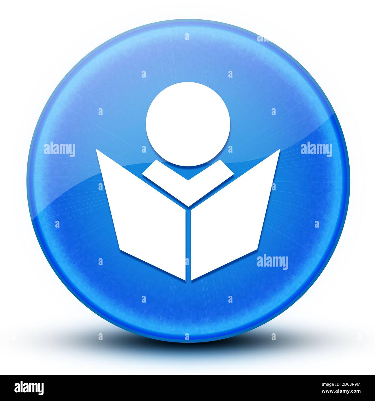 Elearning eyeball glossy blue round button abstract illustration Stock ...