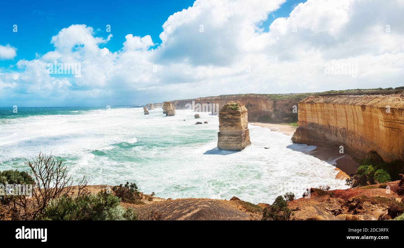 Twelve Apostles, natural landmark near the Great Ocean Road. Victoria ...