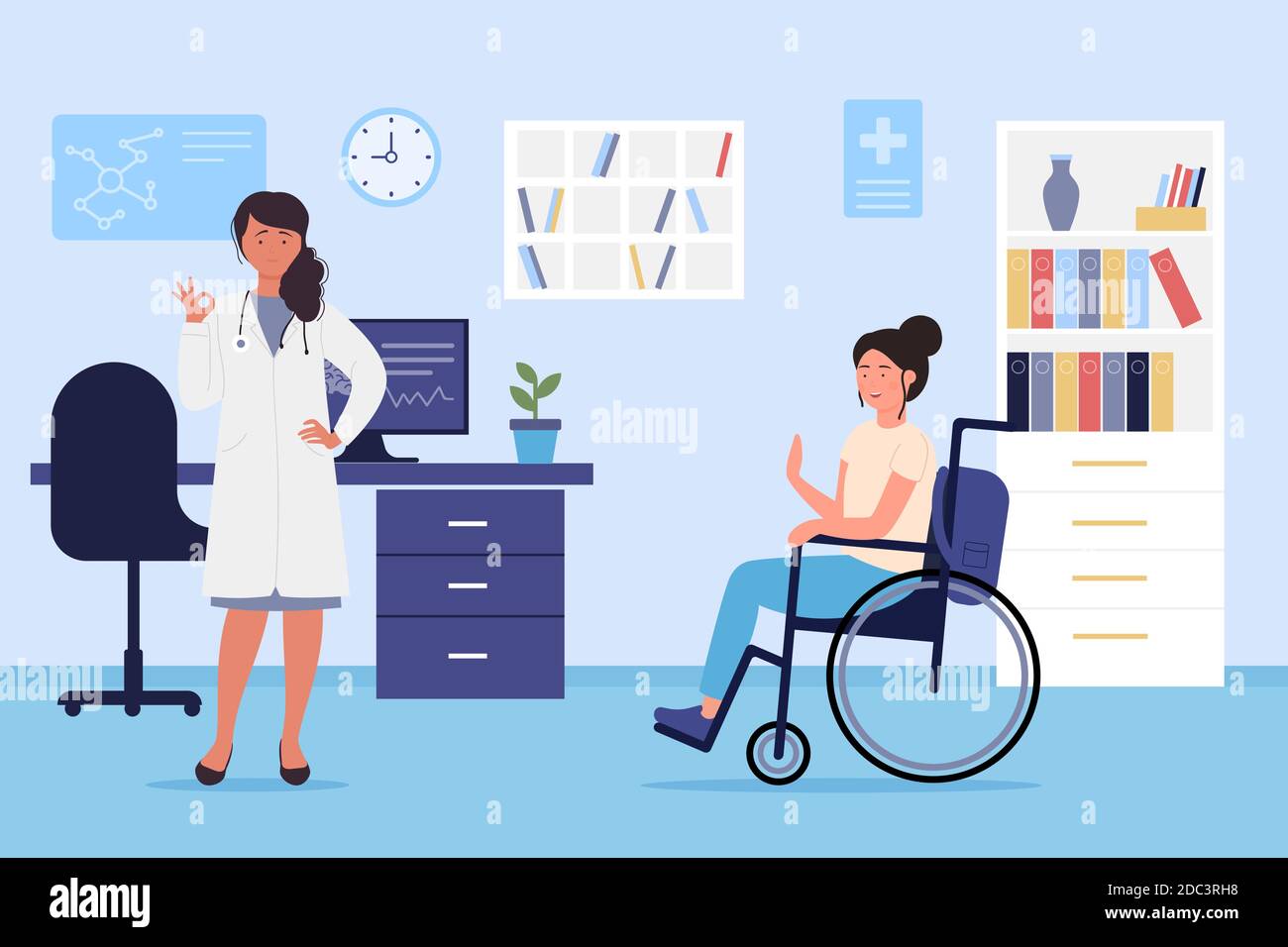 Cartoon doctor computer desk hi-res stock photography and images - Alamy