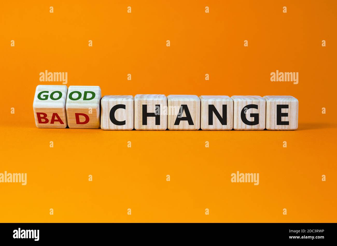 Turned cubes and changed the expression 'bad change' to 'good change ...