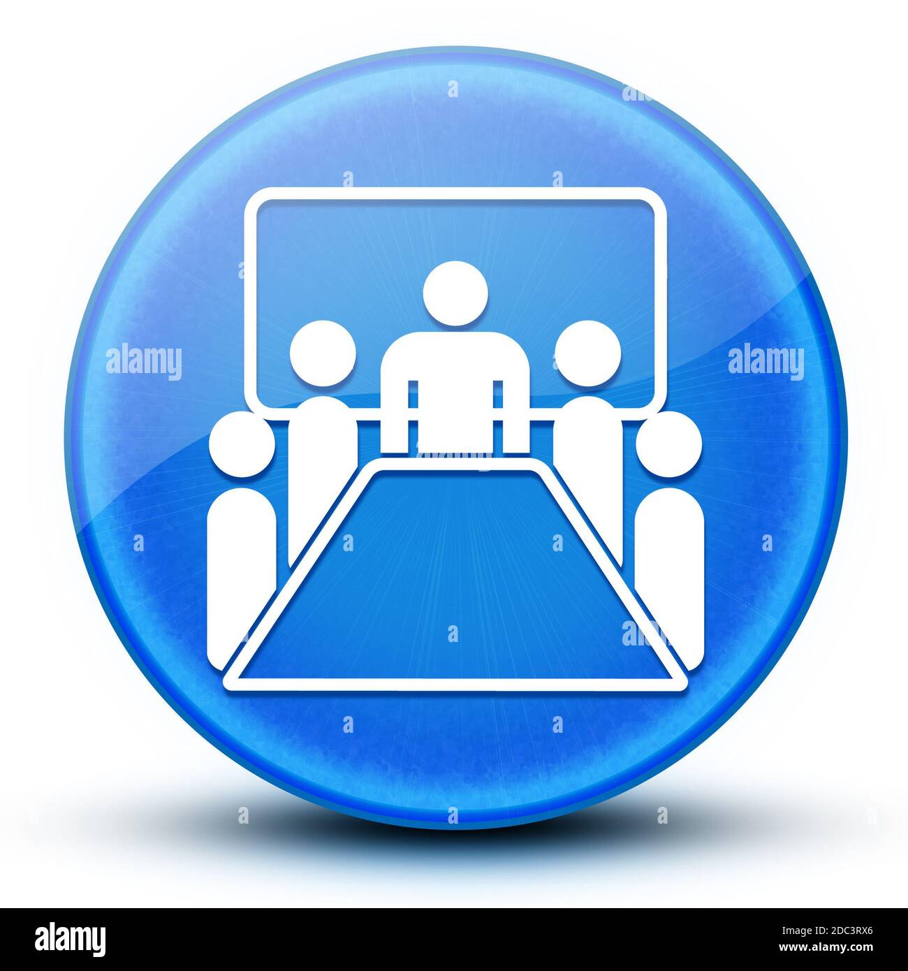 Meeting room eyeball glossy blue round button abstract illustration ...