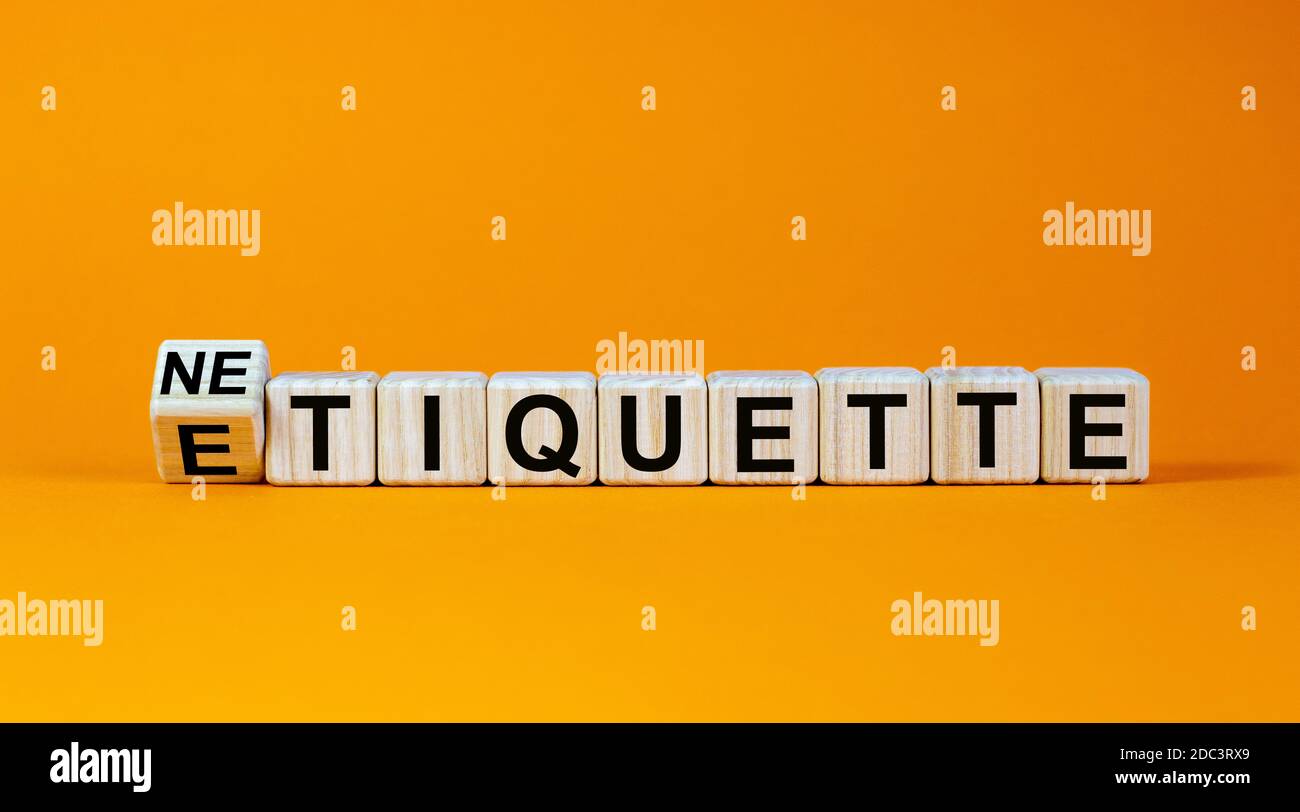 Etiquette or netiquette. Turned cube and changed the word 'etiquette ...