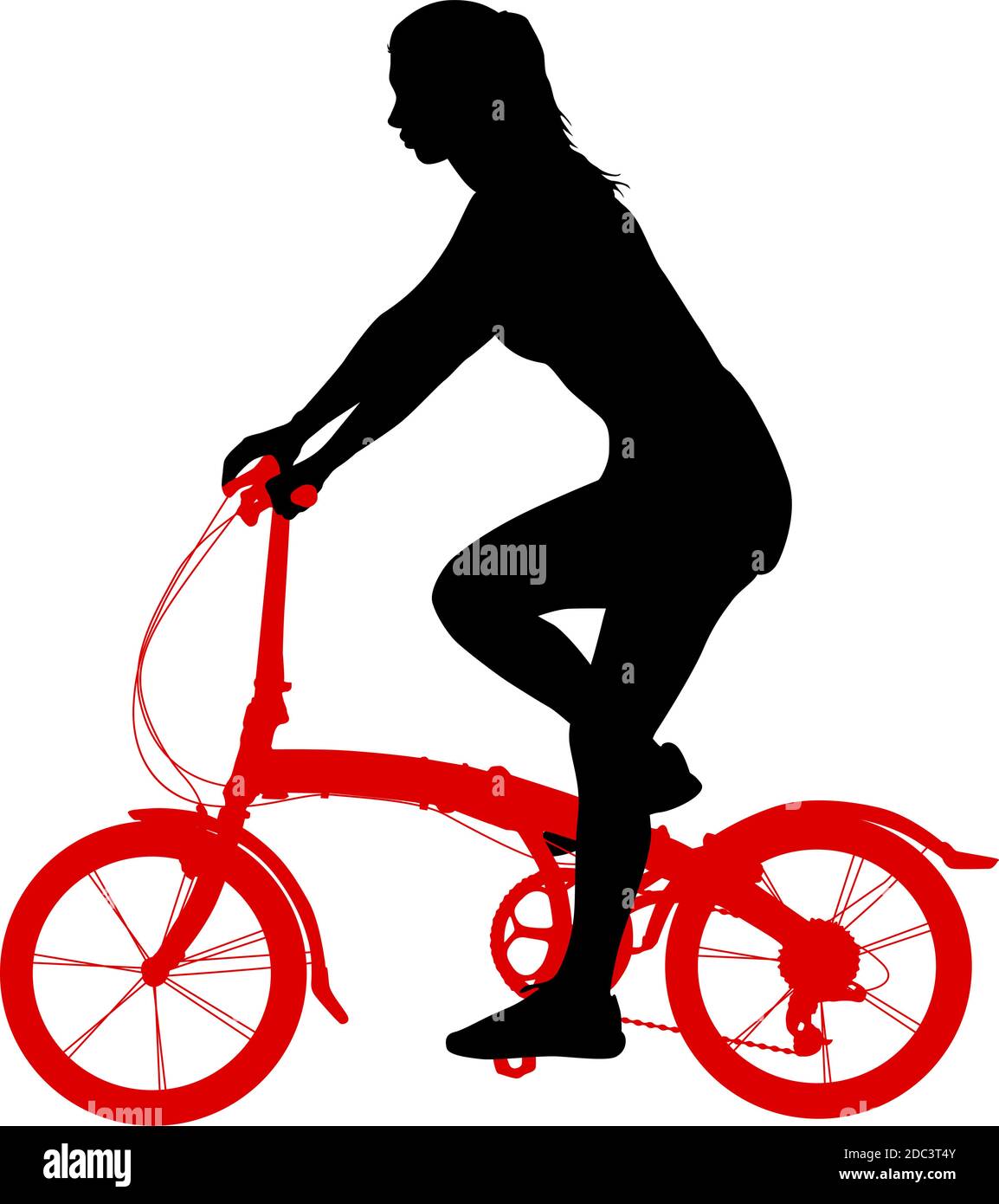 Silhouette of a sports cyclist on a white background Stock Vector Image ...