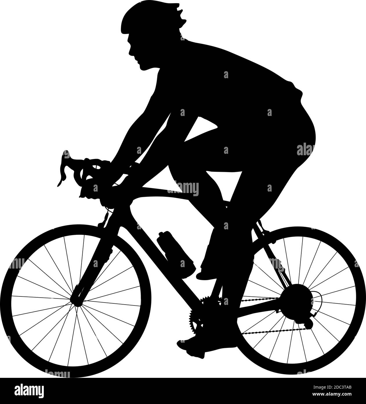 Silhouette of a sports cyclist on a white background Stock Vector Image ...