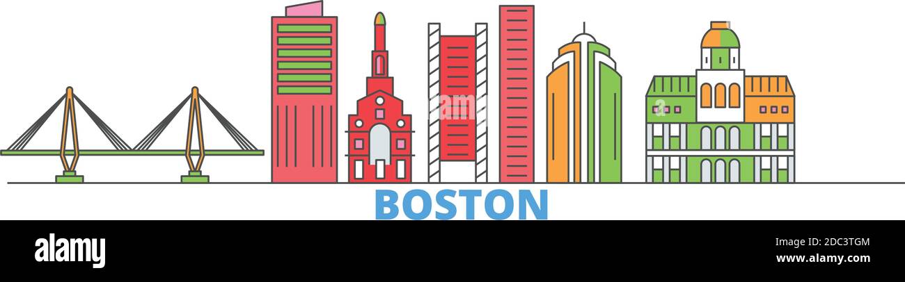 Boston waterfront skyscrapers Stock Vector Images - Alamy