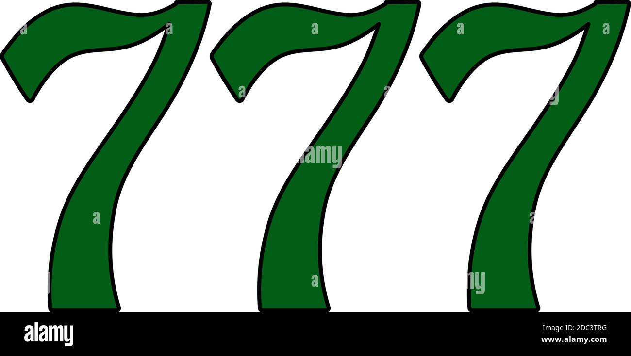 777 Icon. Editable Outline With Color Fill Design. Vector Illustration ...