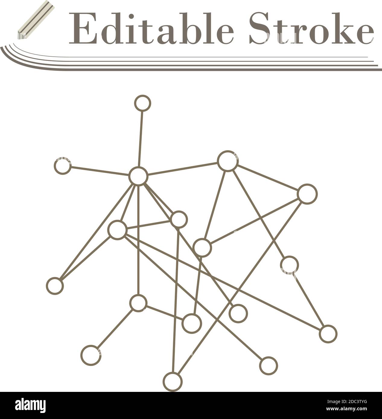 Connection Net Icon. Editable Stroke Simple Design. Vector Illustration ...