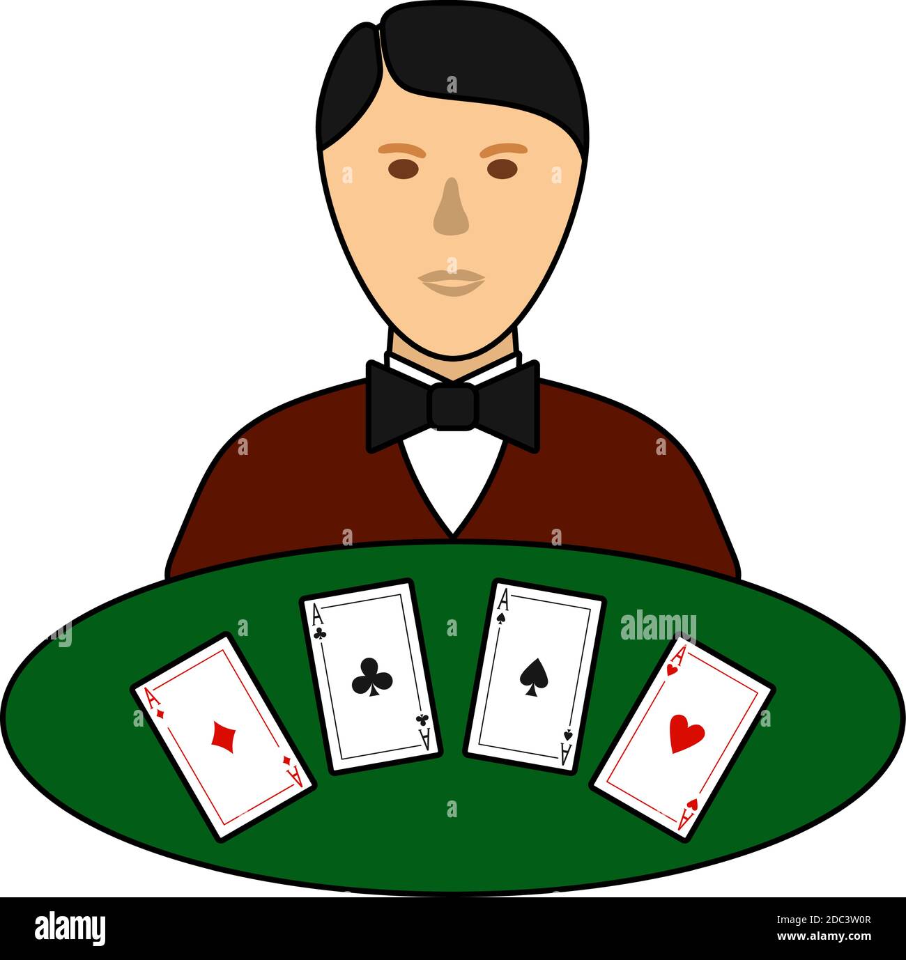 Casino Dealer Icon. Editable Outline With Color Fill Design. Vector ...