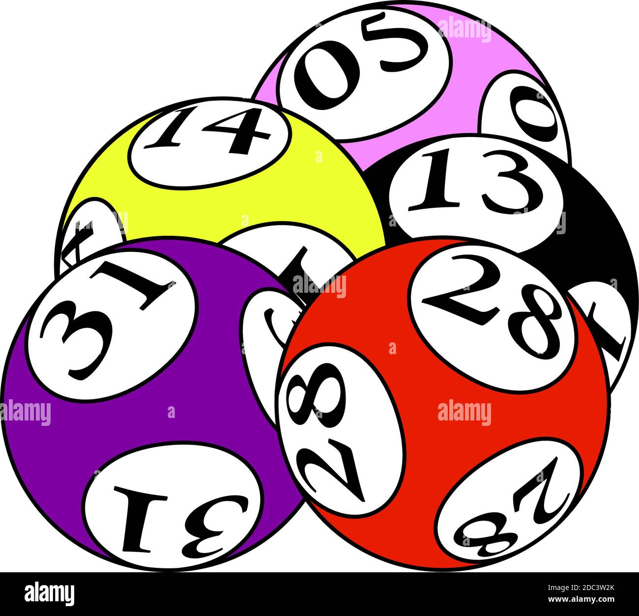 Lotto Balls Icon. Editable Outline With Color Fill Design. Vector ...