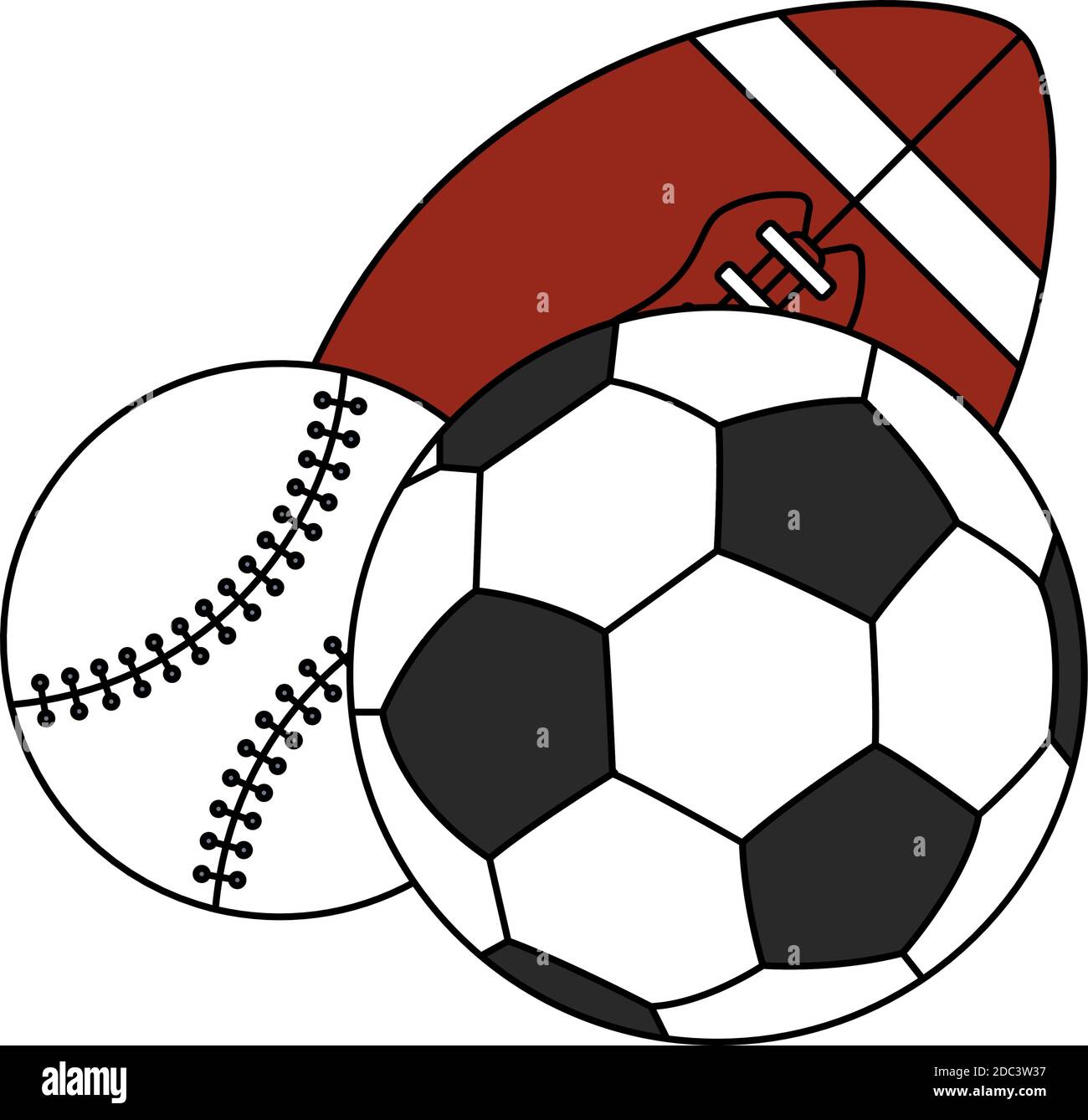Sport Balls Icon. Editable Outline With Color Fill Design. Vector ...