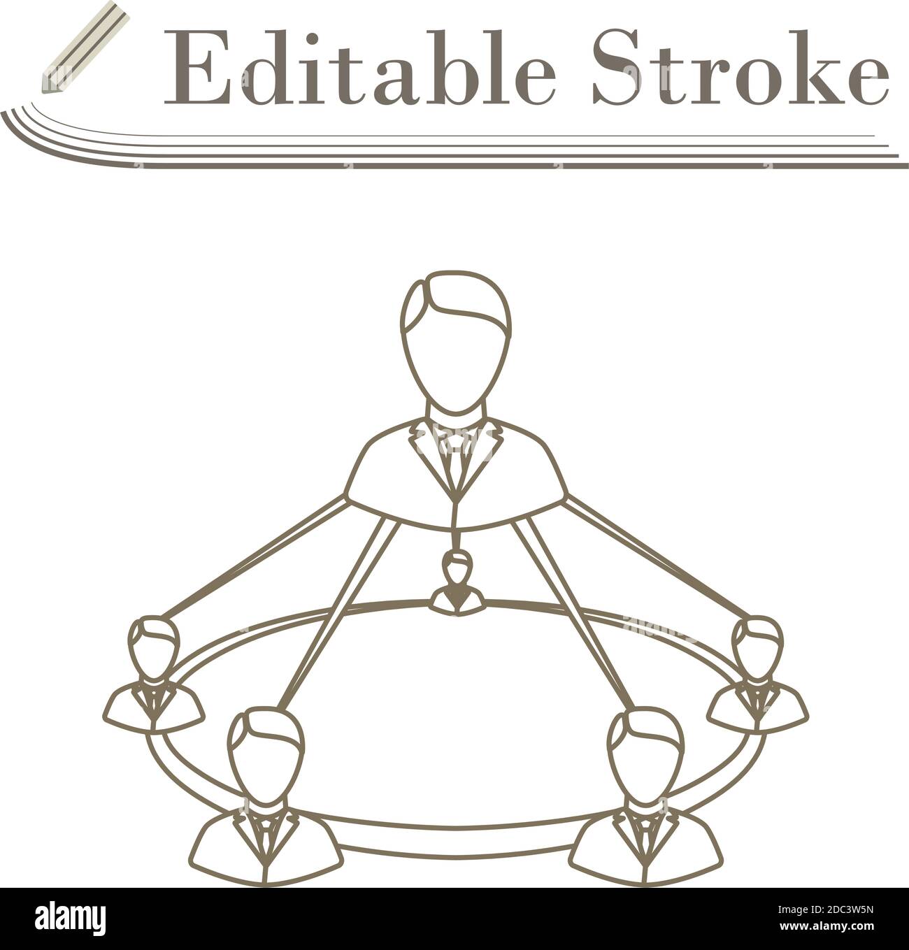 Business Team Icon. Editable Stroke Simple Design. Vector Illustration ...