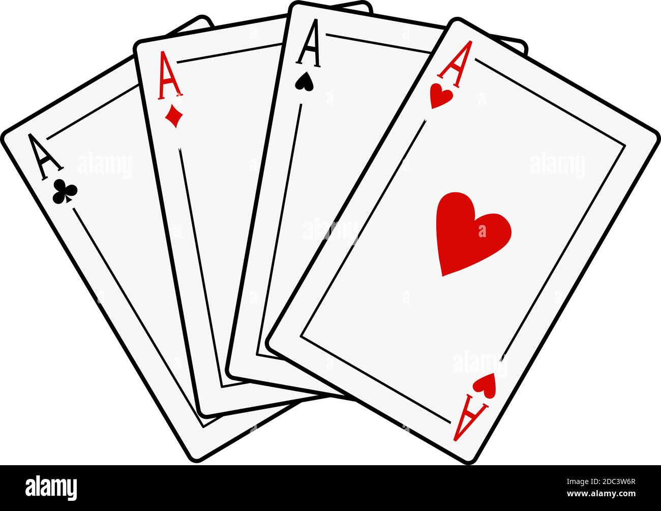 Set Of Four Card Icons. Editable Outline With Color Fill Design. Vector ...