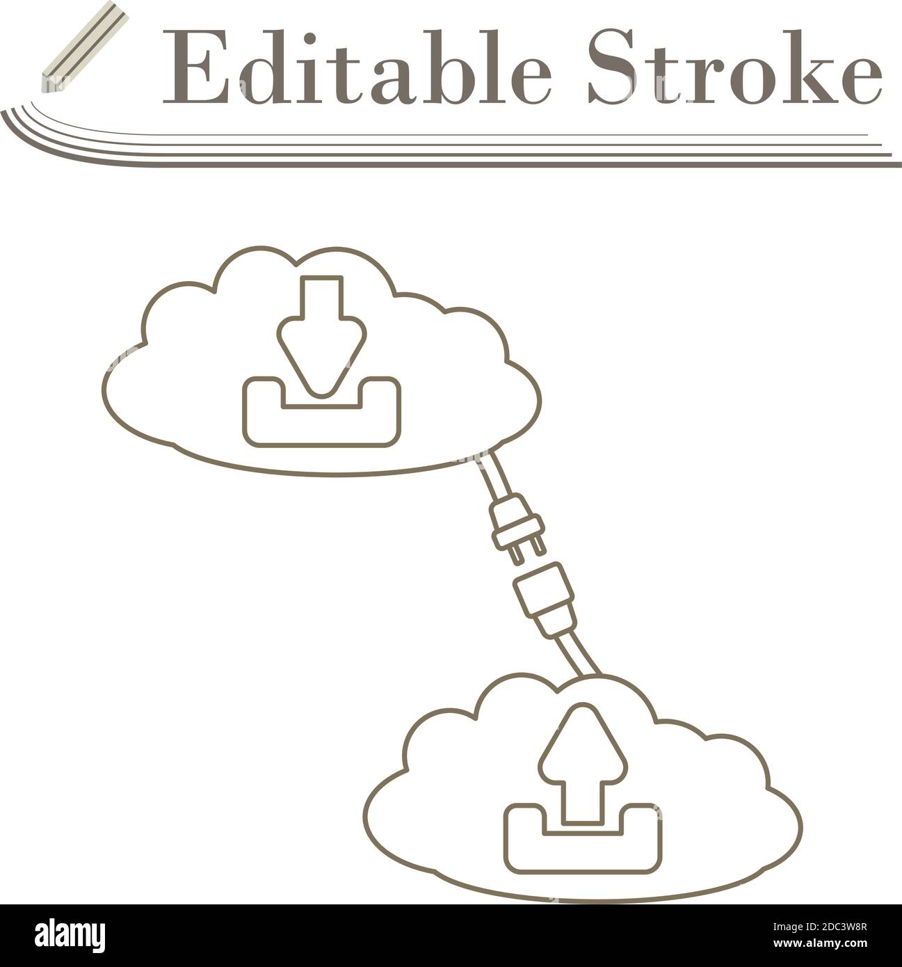 Cloud Connection Icon. Editable Stroke Simple Design. Vector ...
